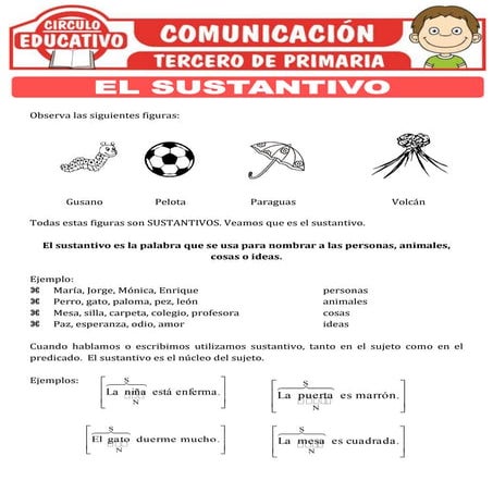 Hojas De Trabajo De Sustantivos De Tercer Grado
