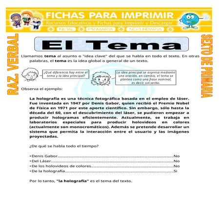 El-Tema-para-Sexto-de-Primaria- guia dec | DOC