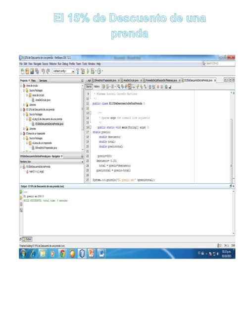 Area de circulo Netbeans | DOCX