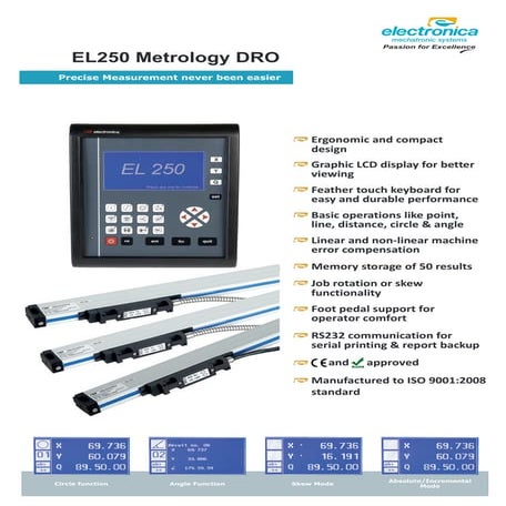 DRO EL250 | Metrology DRO - Electronica Mechatronics | PDF