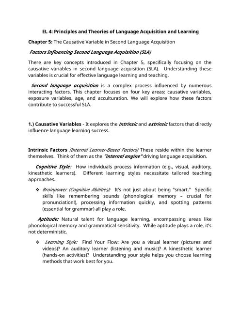 Affective and linguistic principles of language learning | PPSX | Educational Assessment | Education