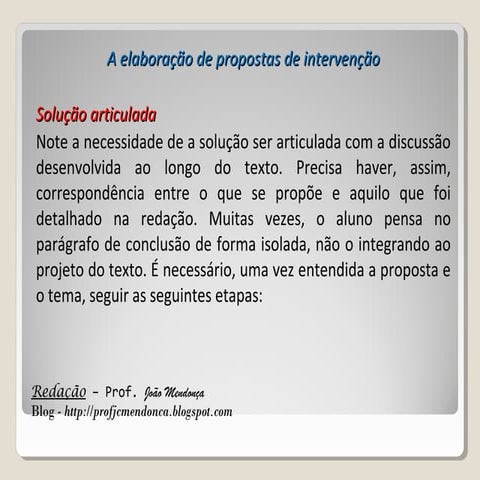 Competência 5 do Enem: propostas de intervenção | PPT