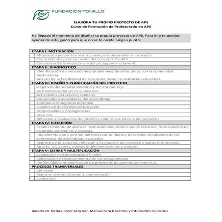 Elabora tu propio proyecto de ap s | PDF