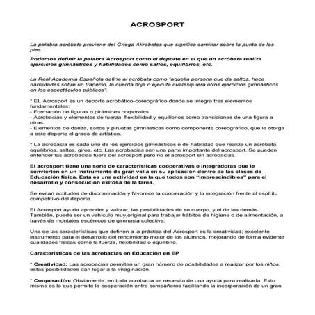 El acrosport | DOCX
