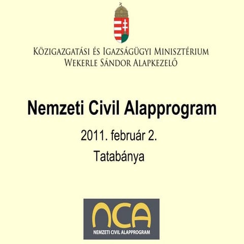 Wekerle Sándor Alapkezelő - Nemzeti Civil Alapprogram | PPT