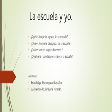 Mi escuela y yo | PPTX