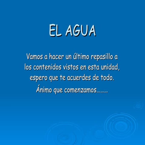 El agua | PPT