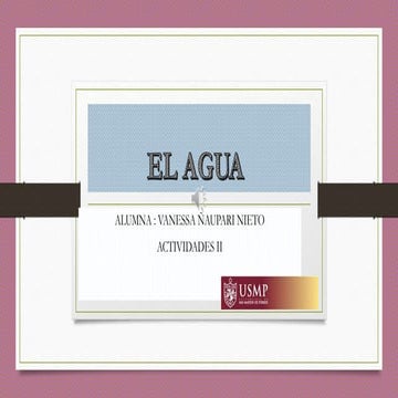 El agua | PPTX