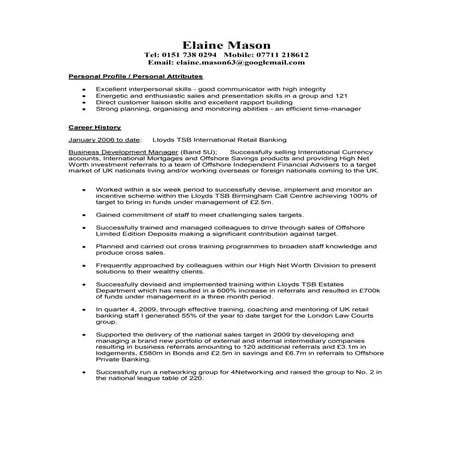 Elaine Mason CV July 2010 | PDF
