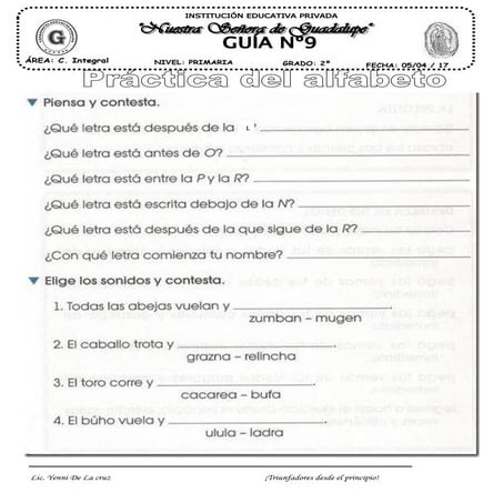 El alfabeto ejercicios 9 | PDF