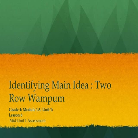 ELA Grade 4 Mod 1 Lesson 6 | PPTX