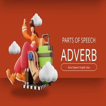ELA Parts of Speech Adverb Educational Presentation in Orange 3D ...