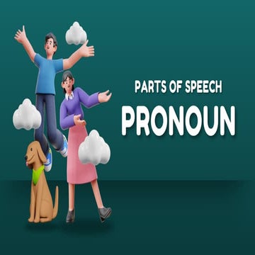 ELA Parts of Speech Pronoun Educational Presentation in Green 3D ...