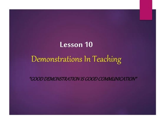 Demonstration in teaching | PPTX