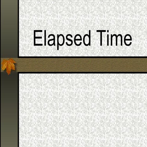 Elapsed Time | PPT