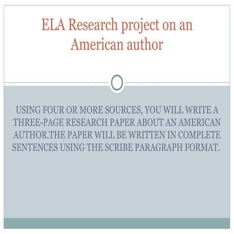 Ela research project on an american author | PPT
