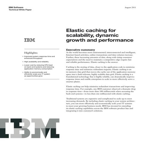 Elastic Caching For Scalability Dynamic Growth And Performance Pdf