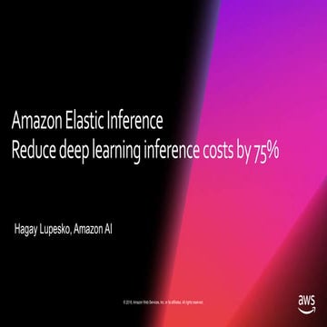 Deep Learning Acceleration With Amazon Elastic Inference Ppt