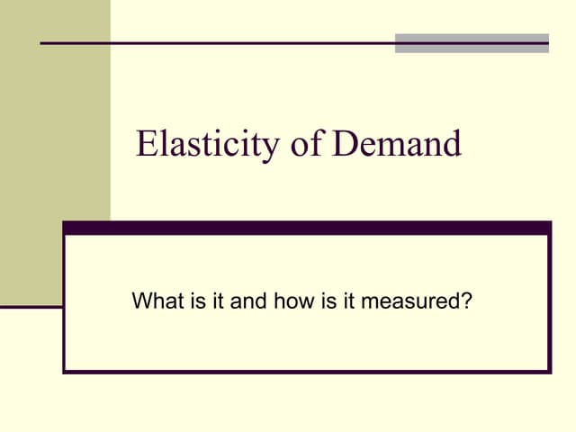 MCQs of Elasticity of Demand and Supply | DOC