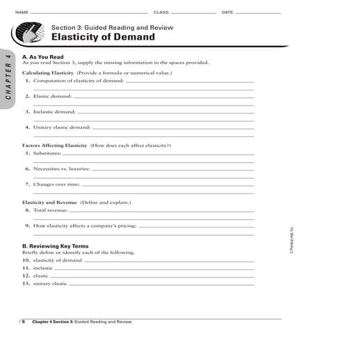 Elasticity of demand worksheet | PDF