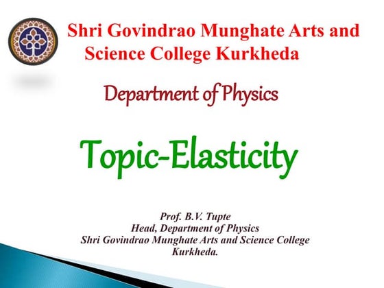 Introduction to Elasticity of materials | PPT