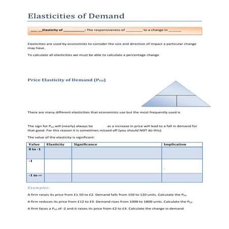 Elasticity student workbook | PDF