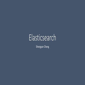 Elasticsearch | PPT