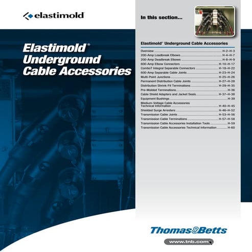 Elastimold - Cable Connectors, Joints, Terminations Catalogue | PDF