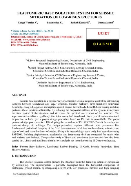 Earthquake Performance of RCC Frame Structure using different Types of ...