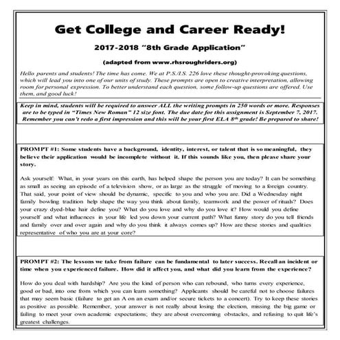 Ela summer packet 2017 | DOCX