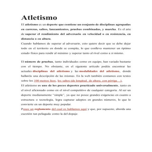 El atletismo | PPT