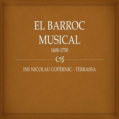Història de la Música en el Barroc | ODP