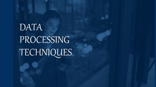 Data Processing Techniquespptx Databases Computer Software And