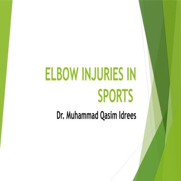 ELBOW INJURIES IN SPORTS with evidence based treatment | PPT