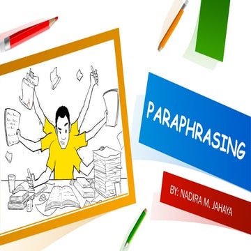 ELC151 Paraphrasing. Explore the easy step to paraphrase like a pro | PPT