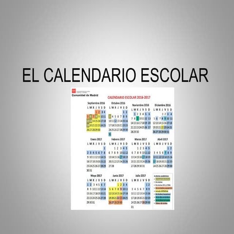 El calendario escolar 2016-17 | PPT