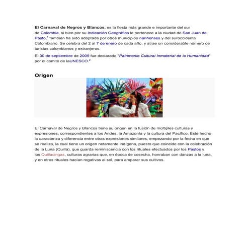 Carnaval de negros y blancos | PPTX