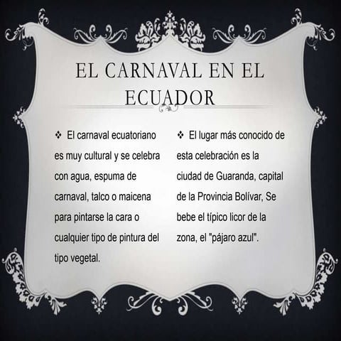 El carnaval en el ecuador | PPTX
