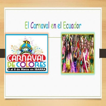 El carnaval en el ecuador | PPTX