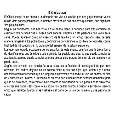 el chullachaqui.pptxleyenda dela selva del peru | PPTX
