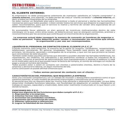 El Cliente Interno | PDF