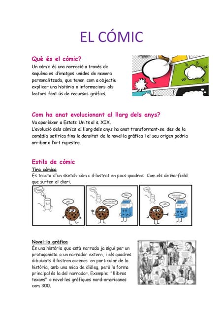 Els nous llenguatges el comic | PPTX