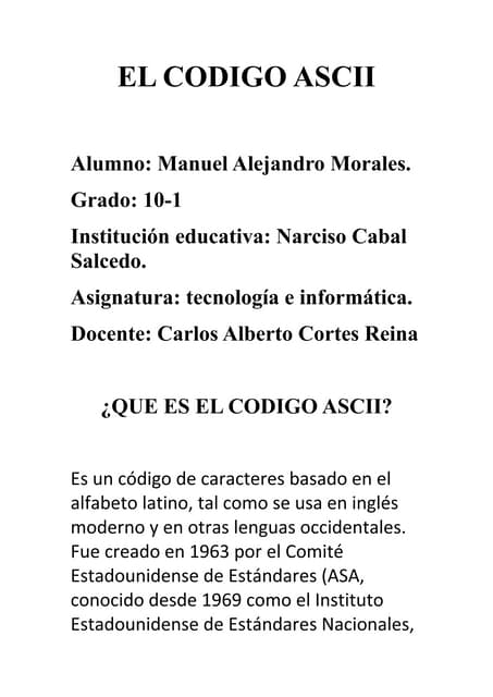 Codigo ascii | PDF
