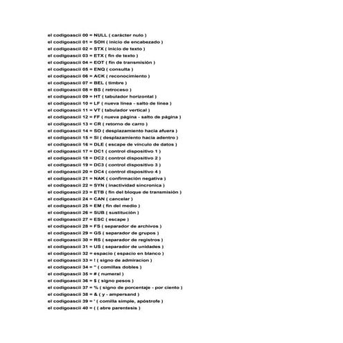 Codigo ascii | DOCX