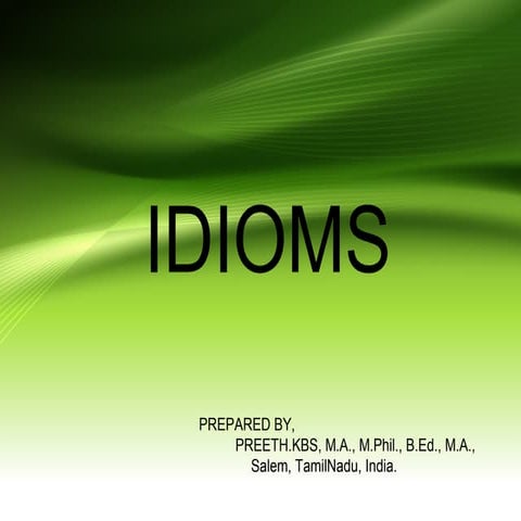 IDIOMS AND WORD POWER | PPT