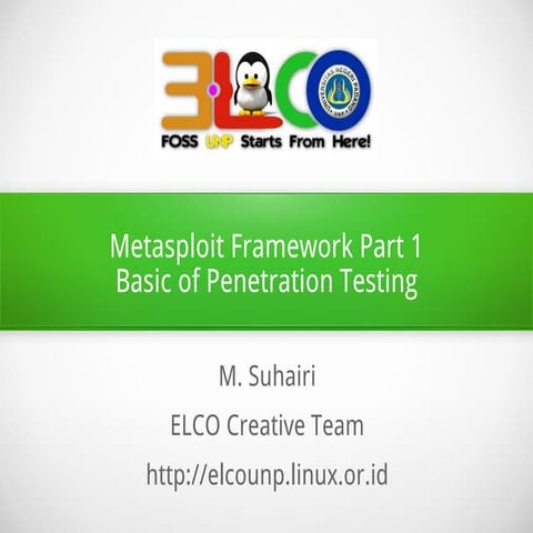 Elco metasploit framework part 1 | PPT