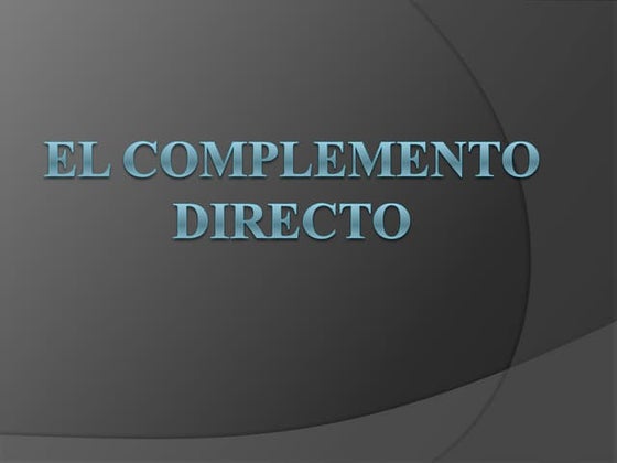 El complemento indirecto | PPT