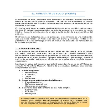 EL CONCEPTO DE FOCO - FIORINI . | DOCX