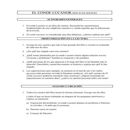 El conde lucanor | DOC