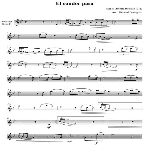 El condor pasa flauta doce | PDF